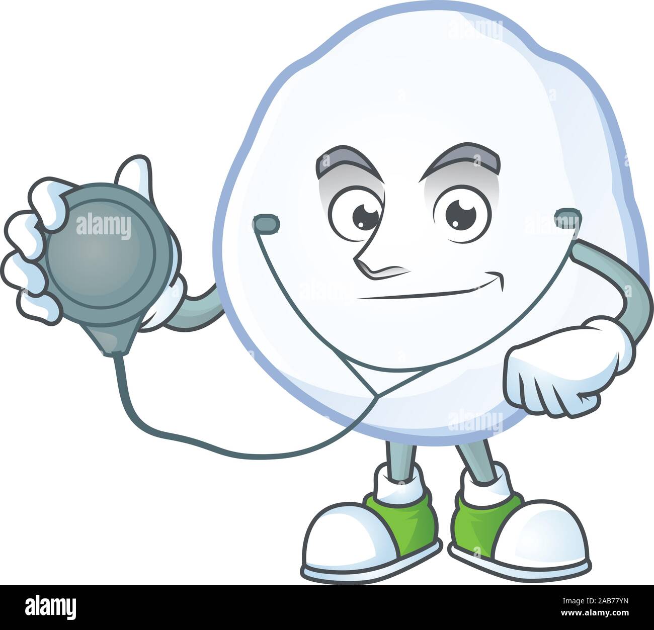 Snowball cartoon mascot style in a Doctor costume with tools Stock ...