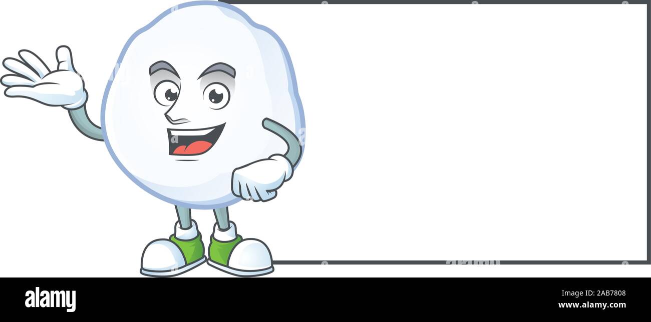Cute snowball with board cartoon character style Stock Vector Image ...