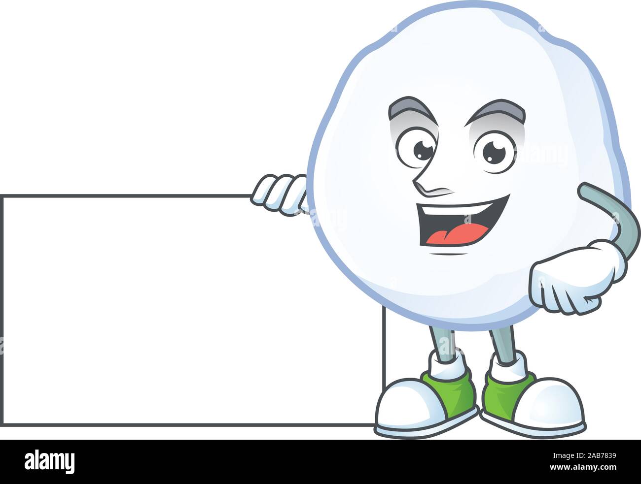 Snowball cute cartoon character with a board Stock Vector Image & Art ...