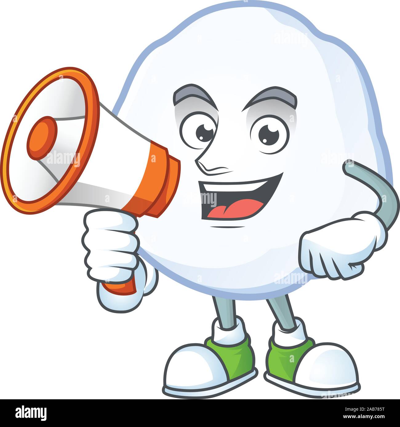 Funny cartoon style of snowball with megaphone Stock Vector Image & Art ...
