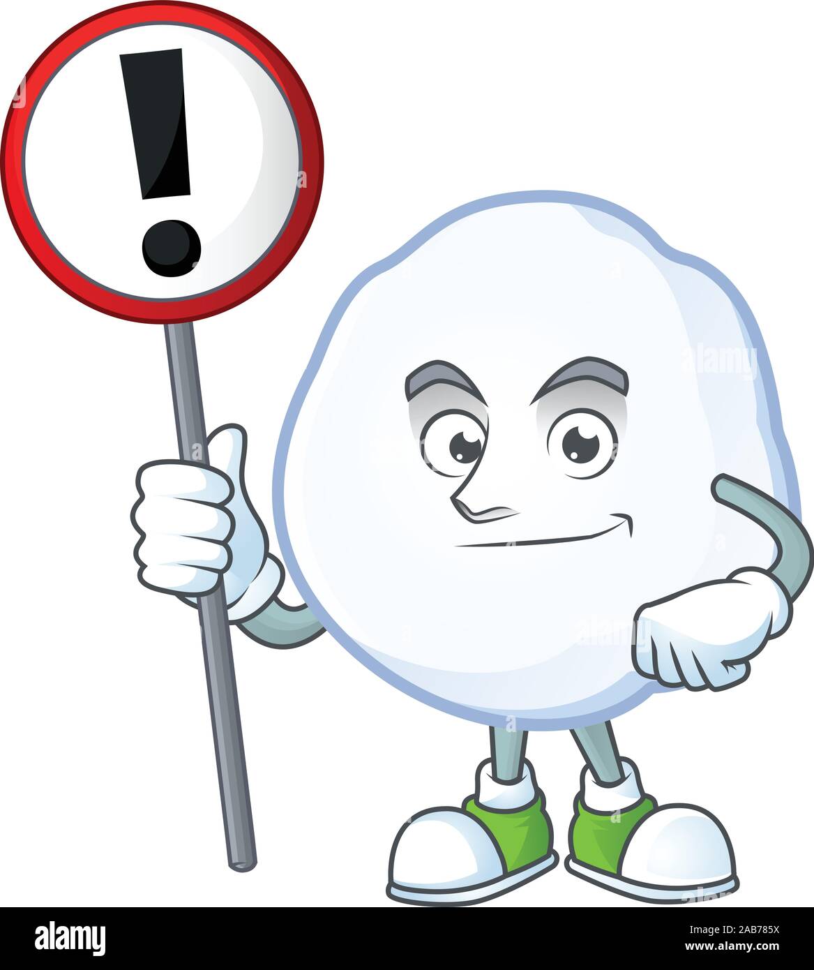 Cartoon style of snowball with sign in his hand Stock Vector Image ...