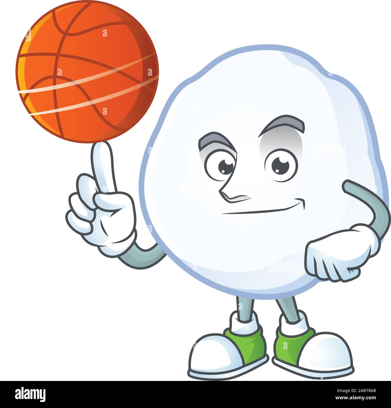 Mascot of snowball cartoon character style with basketball Stock Vector ...