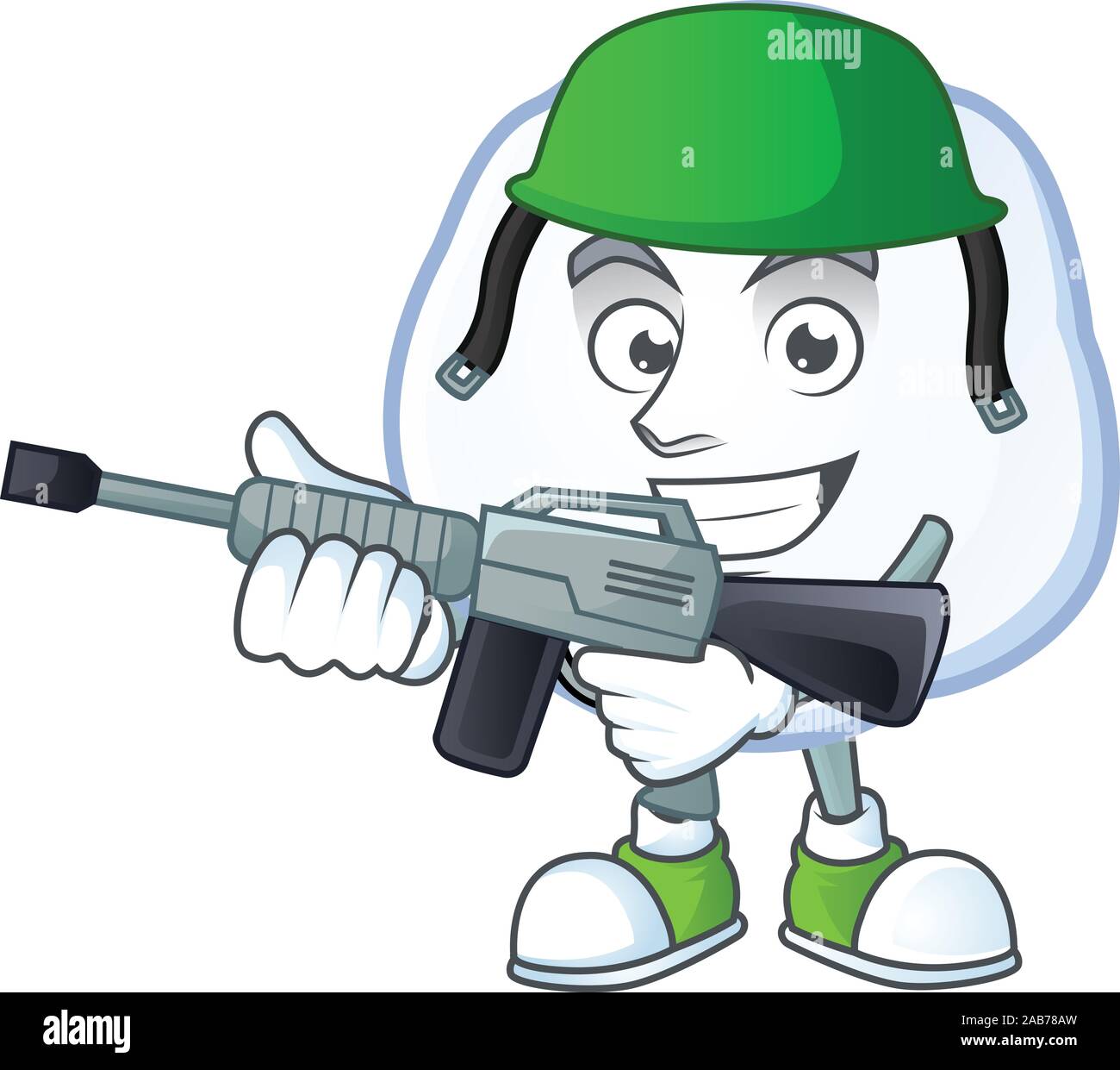 A cartoon style of snowball Army with machine gun Stock Vector Image ...