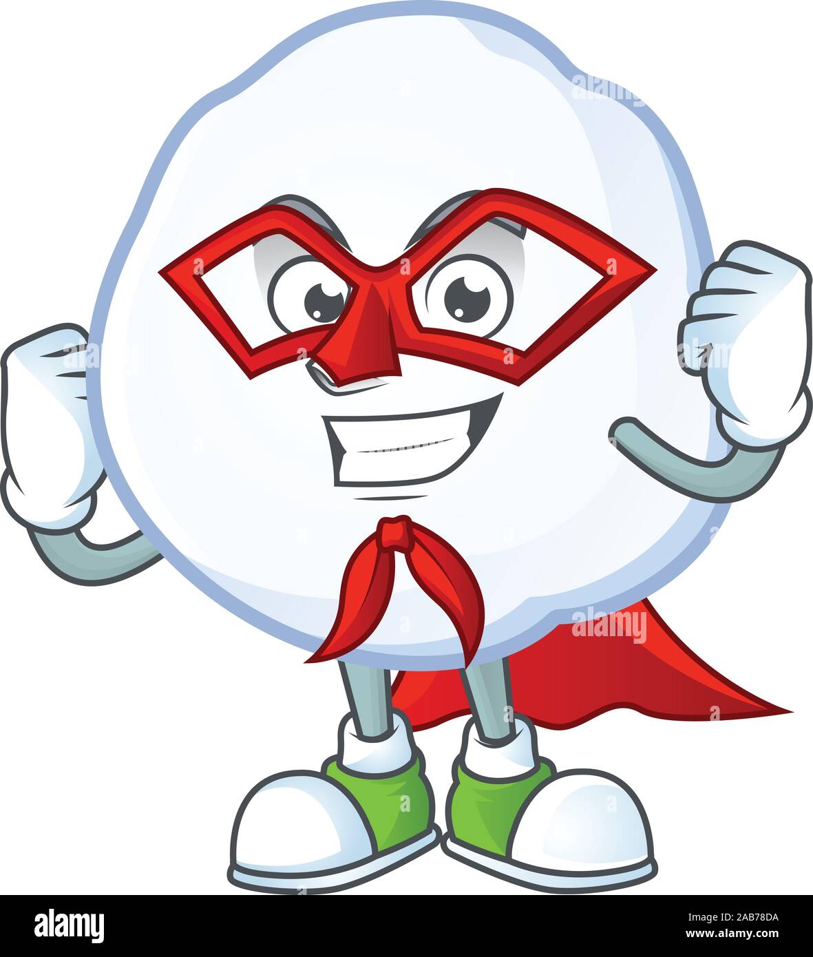A cartoon of snowball wearing costume of Super hero Stock Vector Image ...