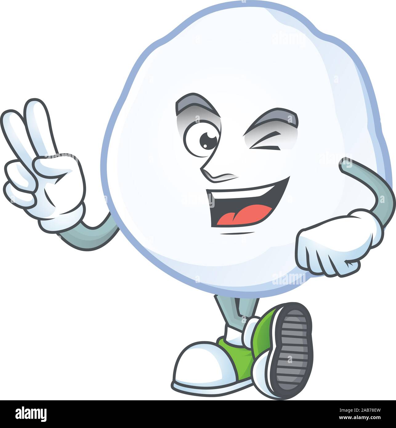 Snowball Character cartoon style with two fingers Stock Vector Image ...