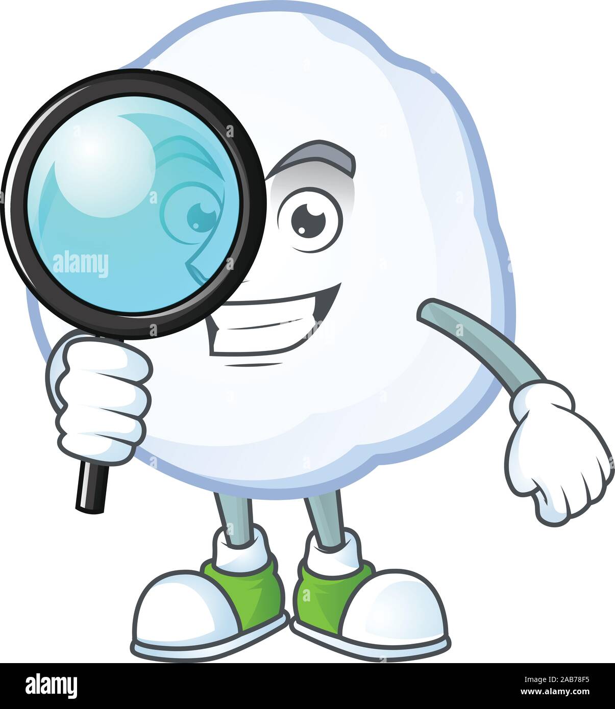 One eye snowball Detective cartoon character style Stock Vector Image ...