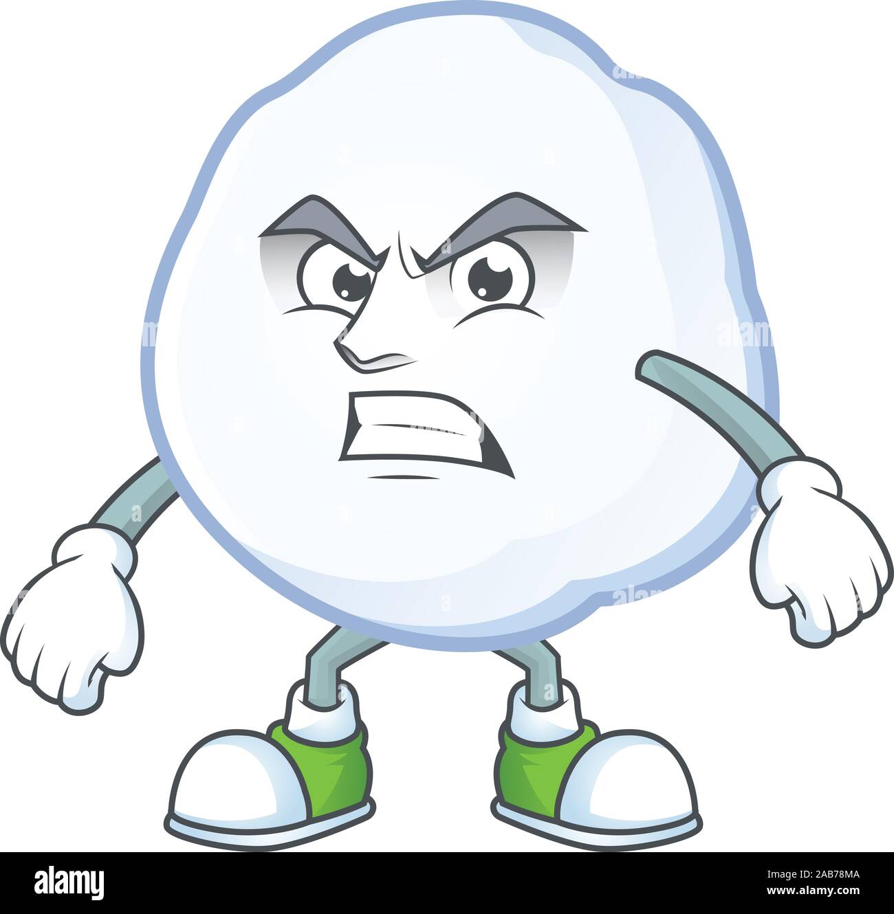 Snowball cartoon character style with angry face Stock Vector Image ...