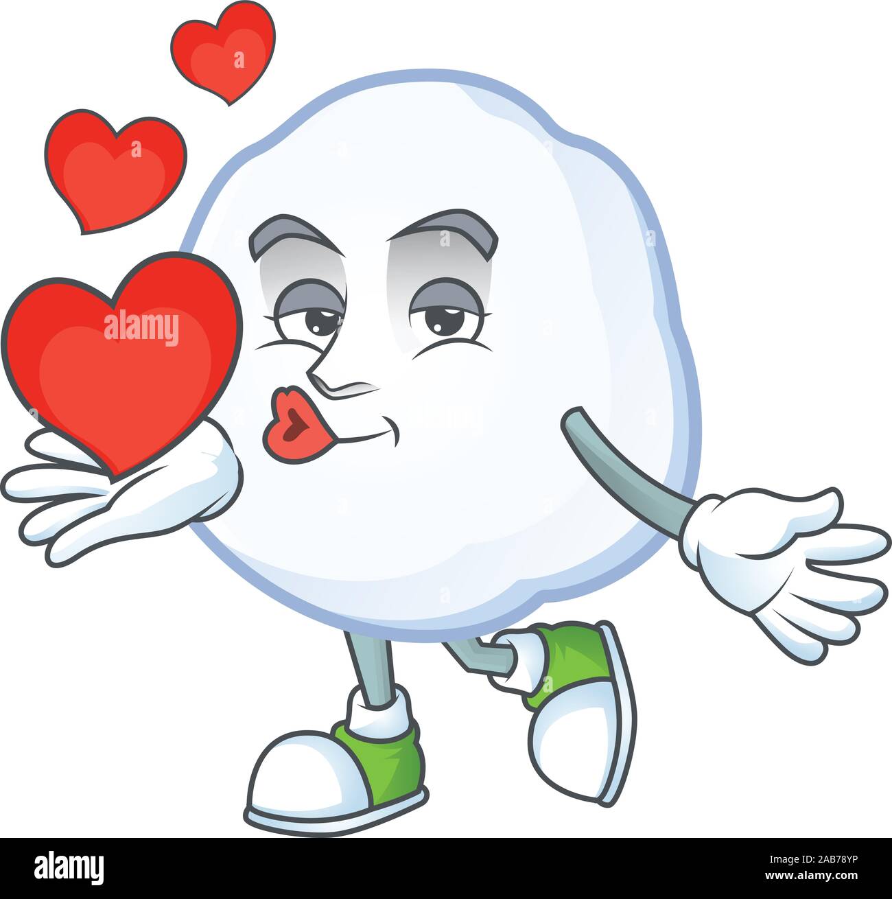With heart snowball cartoon character mascot style Stock Vector Image ...
