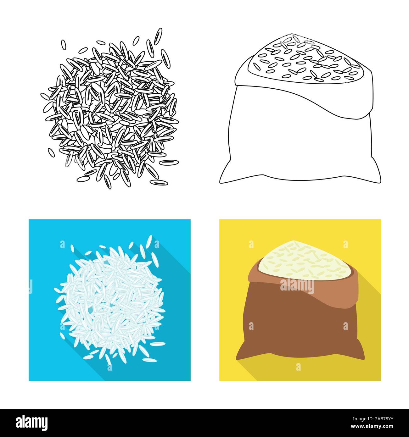 Vector illustration of crop and ecological symbol. Collection of crop ...