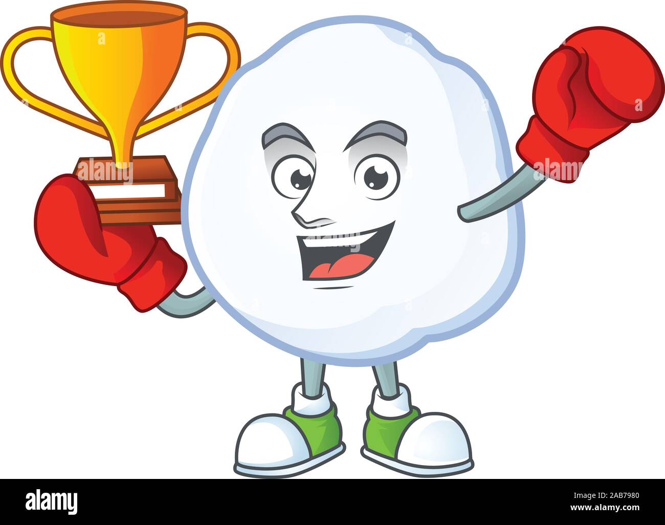 Super cool Boxing winner snowball in mascot cartoon style Stock Vector ...