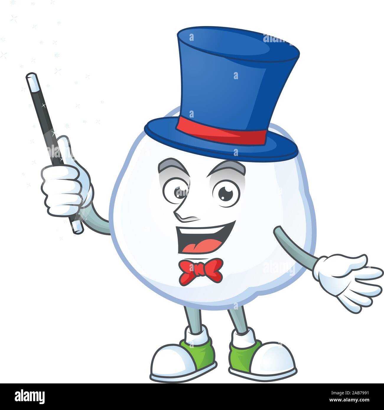 Cartoon character of snowball with Magician style Stock Vector Image ...