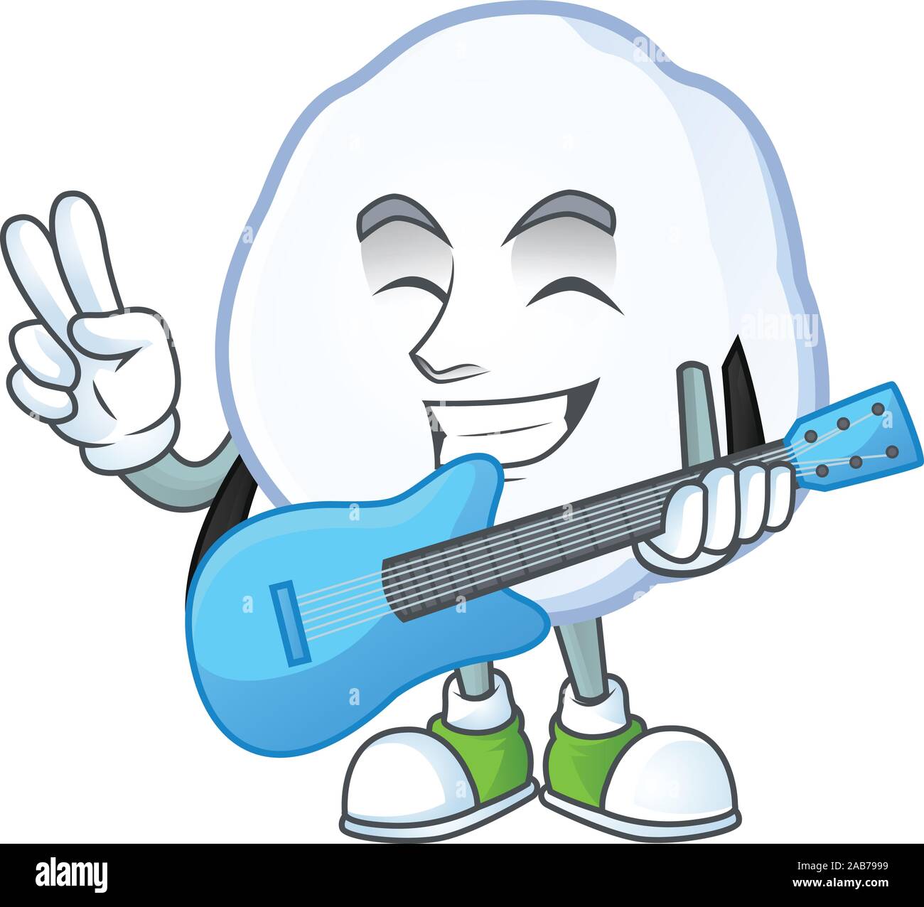 Super cool snowball cartoon character performance with guitar Stock ...
