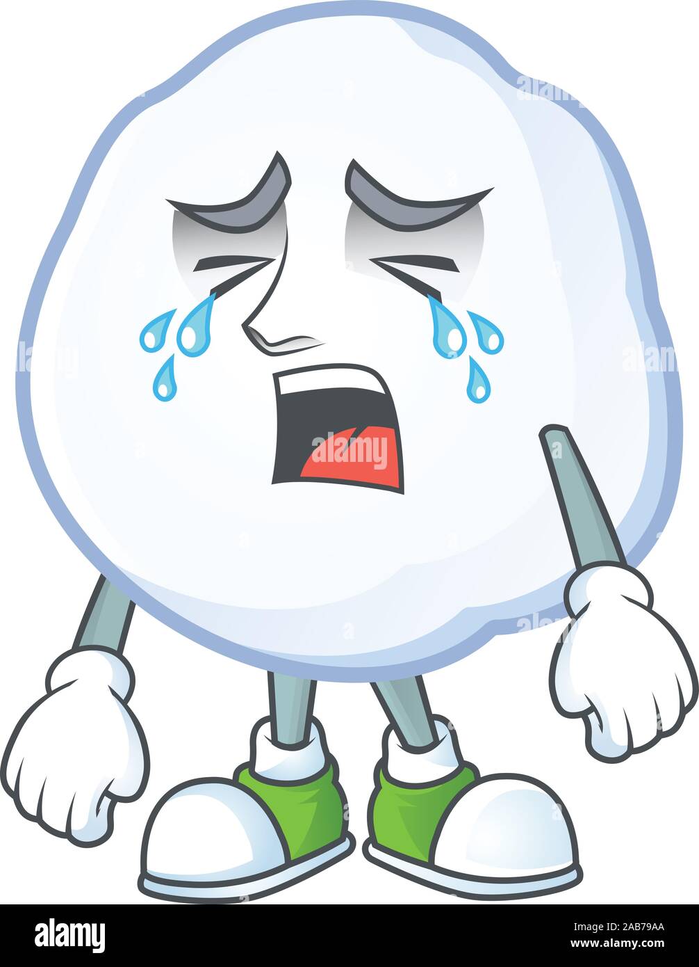 Sad Crying snowball cartoon character design style Stock Vector Image ...