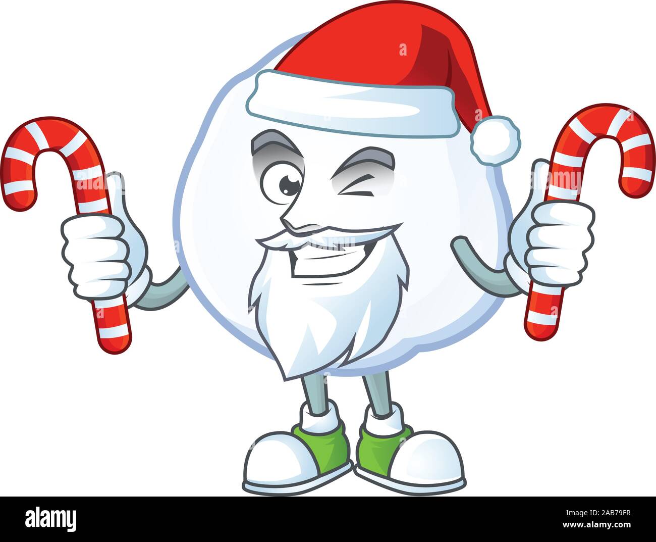 Snowball Cartoon character in Santa with candy Stock Vector Image & Art ...