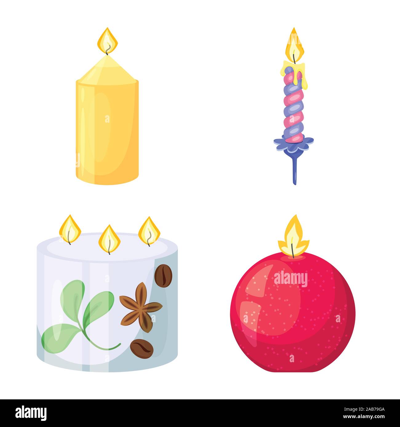 Vector illustration of light and wax symbol. Set of light and ceremony ...