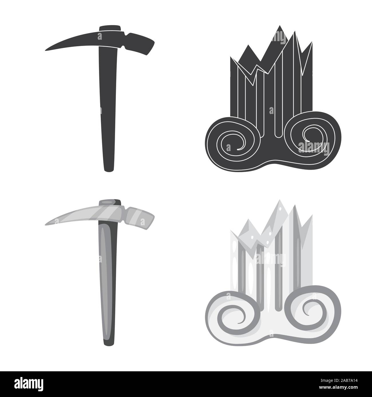Vector design of story and items logo. Set of story and attributes ...