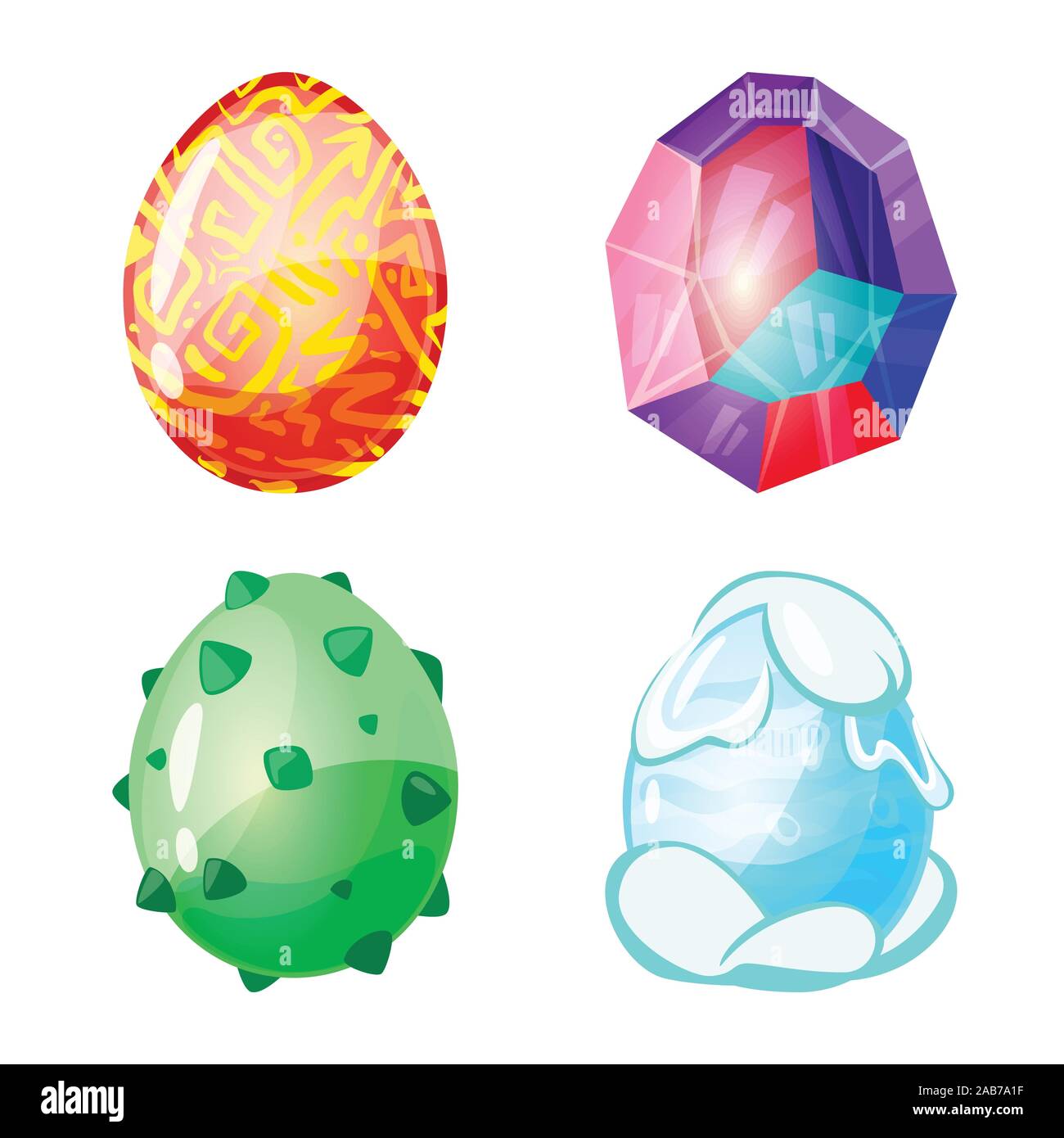 Vector design of dinosaur and magic sign. Set of dinosaur and fantasy ...