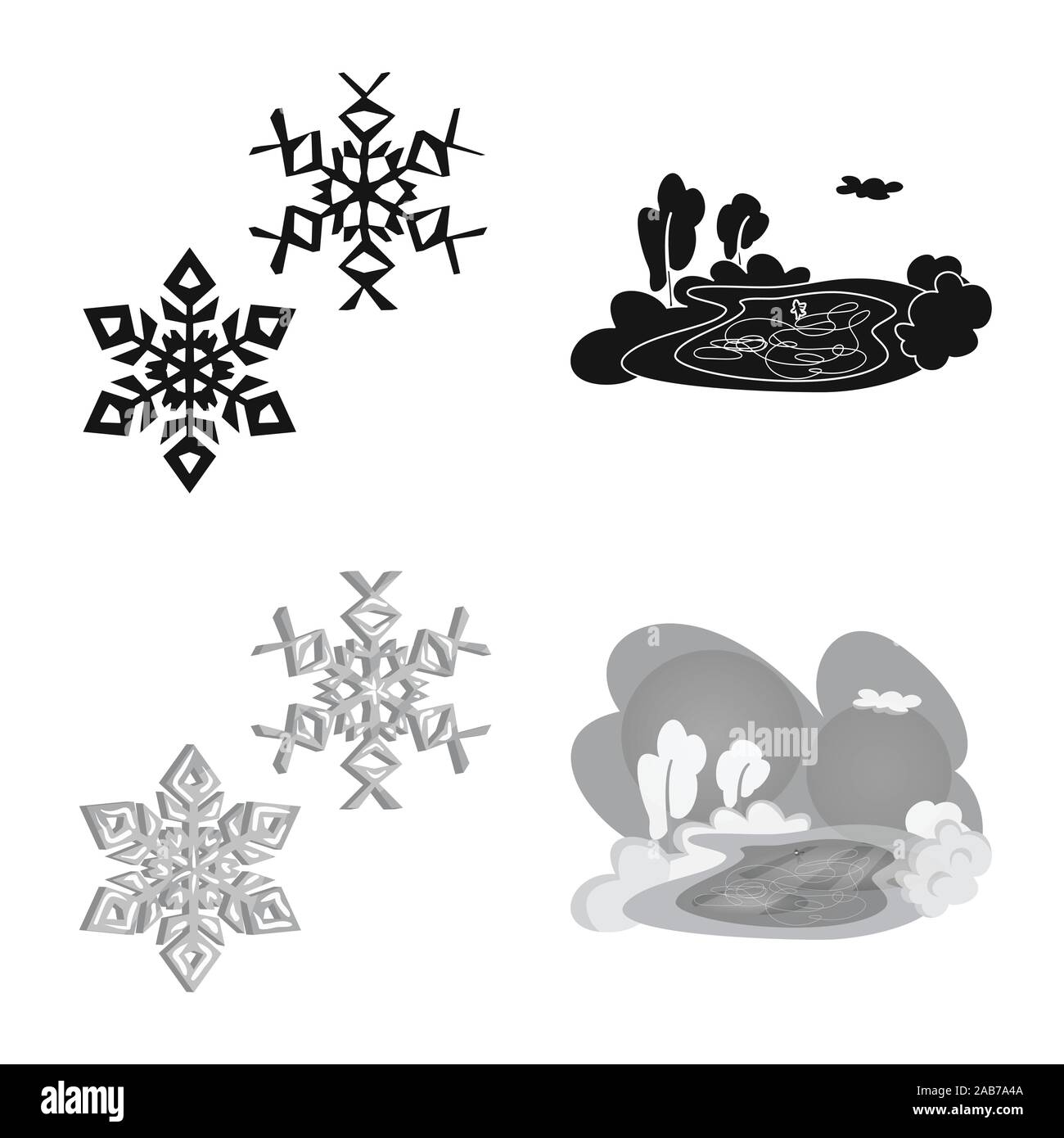 Isolated object of texture and frozen symbol. Collection of texture and ...