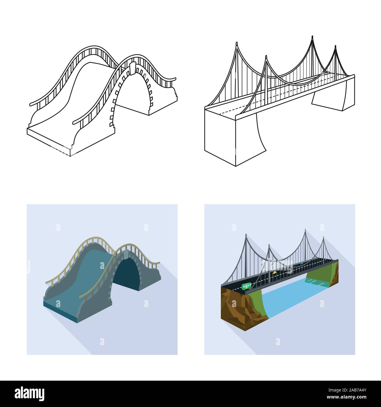 Vector illustration of connection and design symbol. Set of connection ...