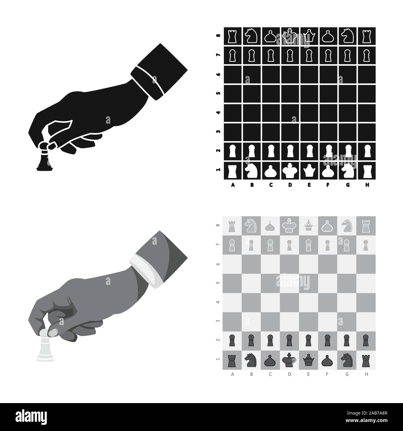 Vector design of checkmate and thin icon. Collection of checkmate and ...