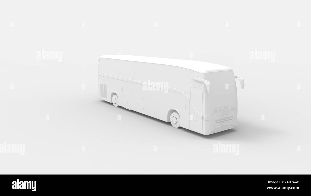 3d rendering of a passenger bus isolated in a grey studio background ...