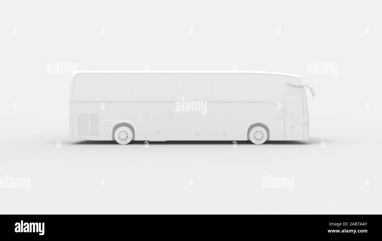 3d rendering of a passenger bus isolated in a grey studio background ...