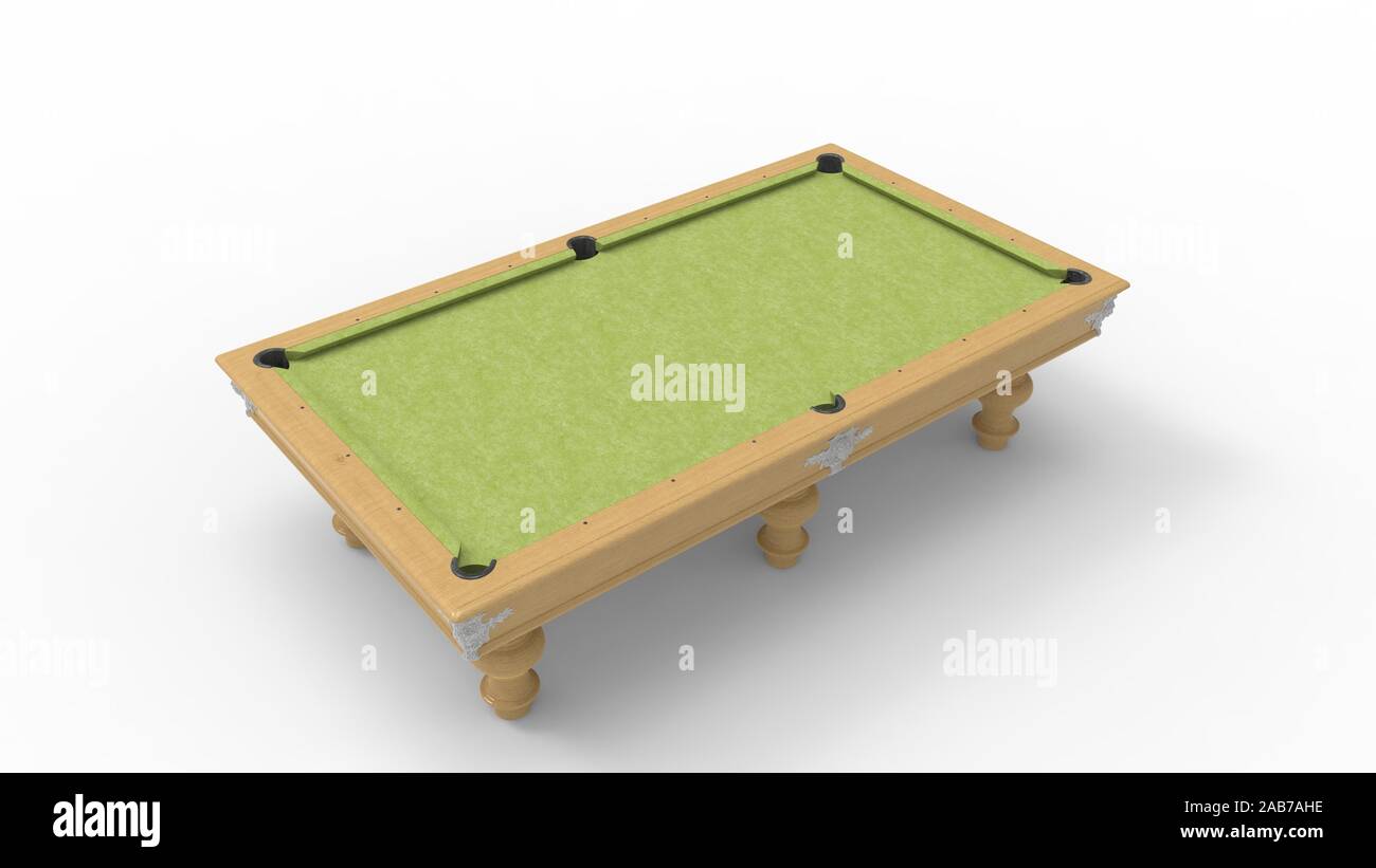 3d rendering of a pool table isolated in a studio background Stock ...
