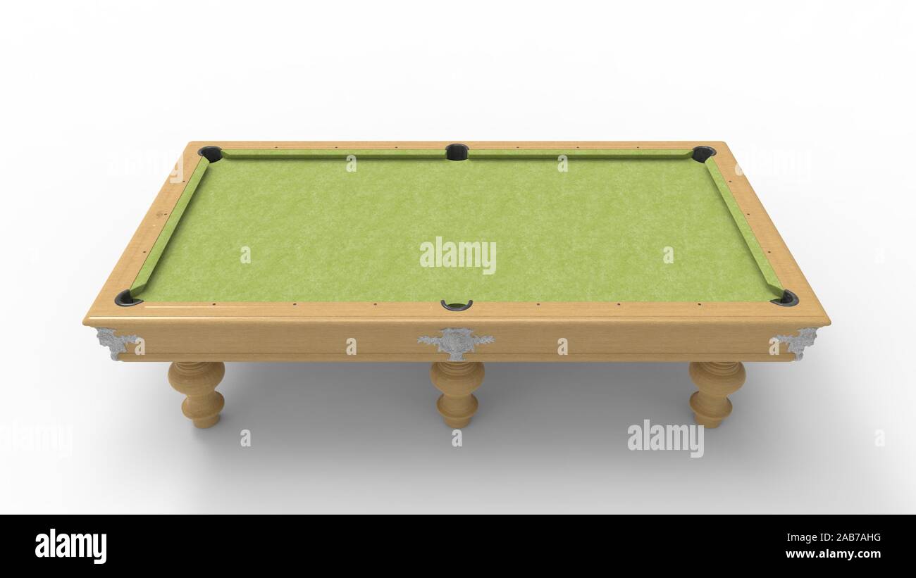 3d rendering of a pool table isolated in a studio background Stock ...