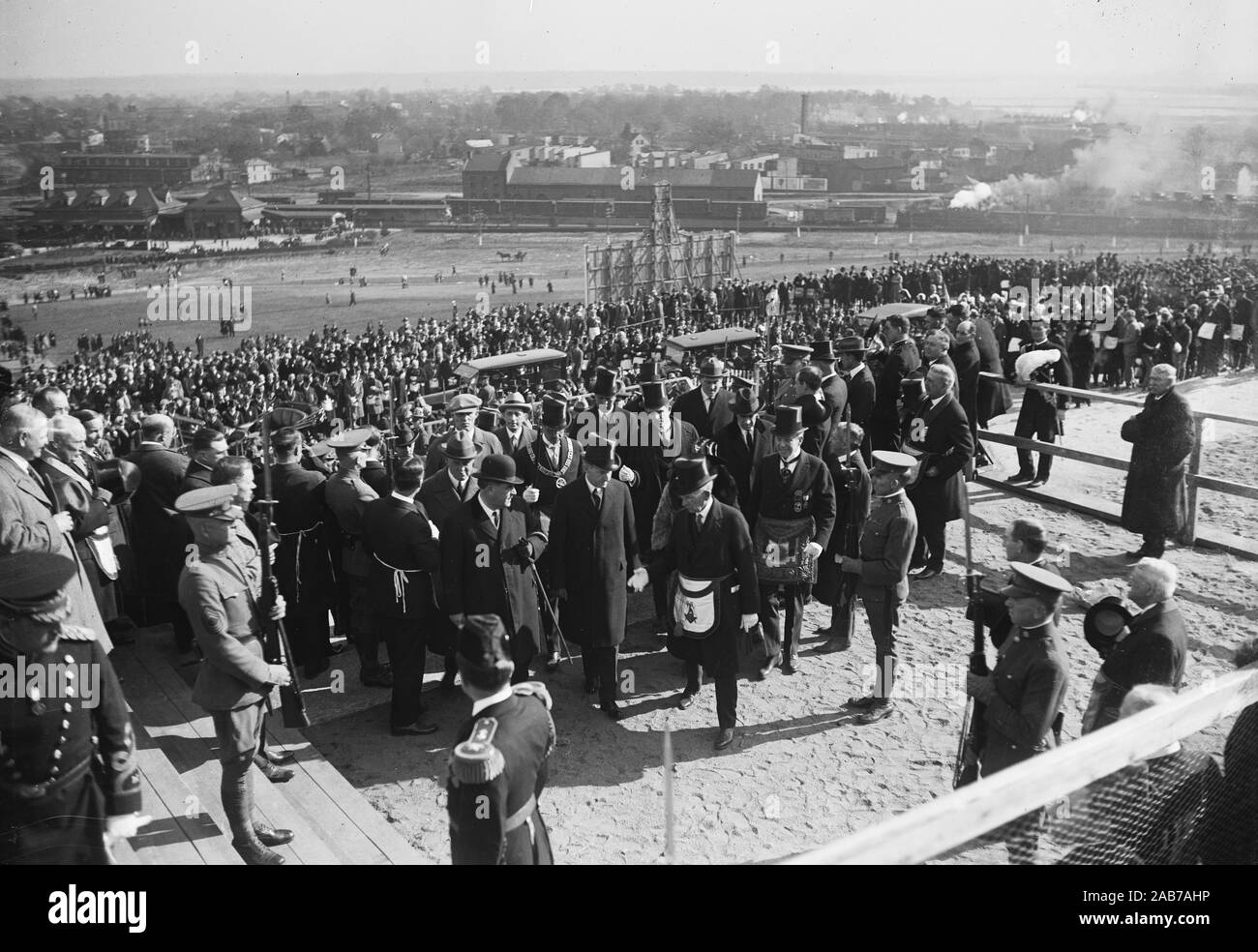 Pres. Coolidge going to the laying of the cornerstone of George ...