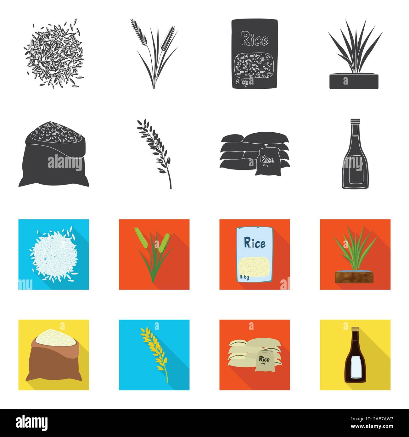 Isolated object of crop and ecological symbol. Set of crop and cooking ...