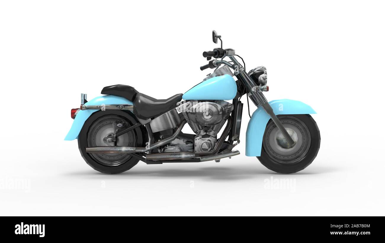 Turquoise And White Motorcycle
