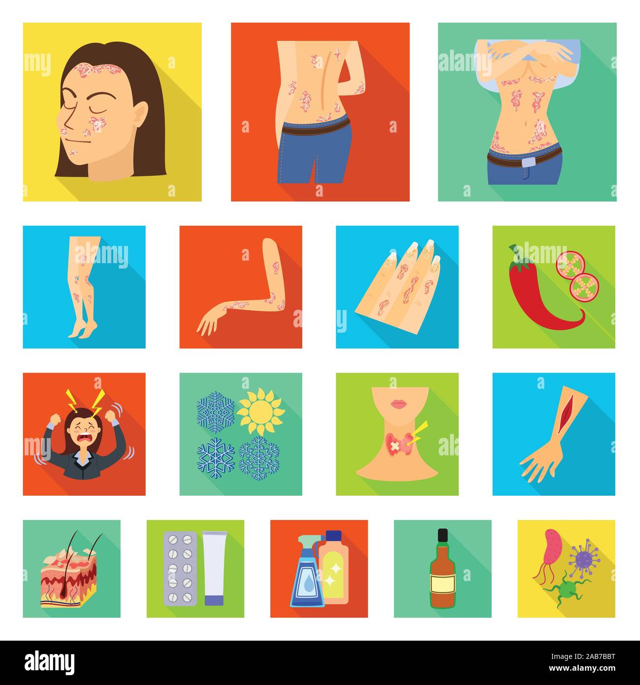 Vector design of dermatology and disease symbol. Set of dermatology and ...