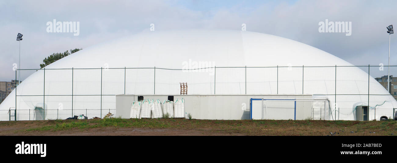 Mobile modern city basketball and football stadium made of an ...