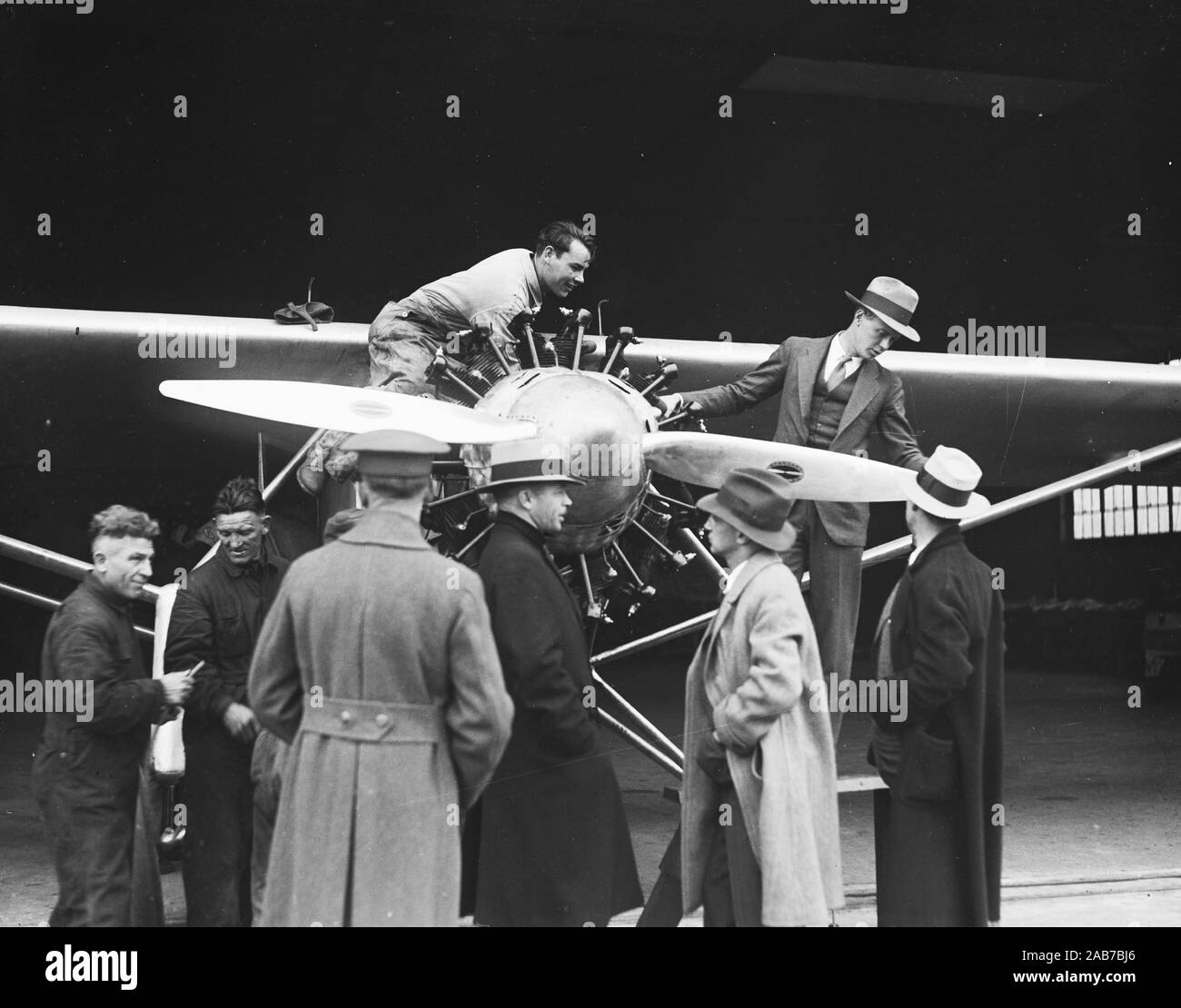 Charles Lindbergh's airplane "Spirit of St. Louis" ca. 1927 or 1928 ...