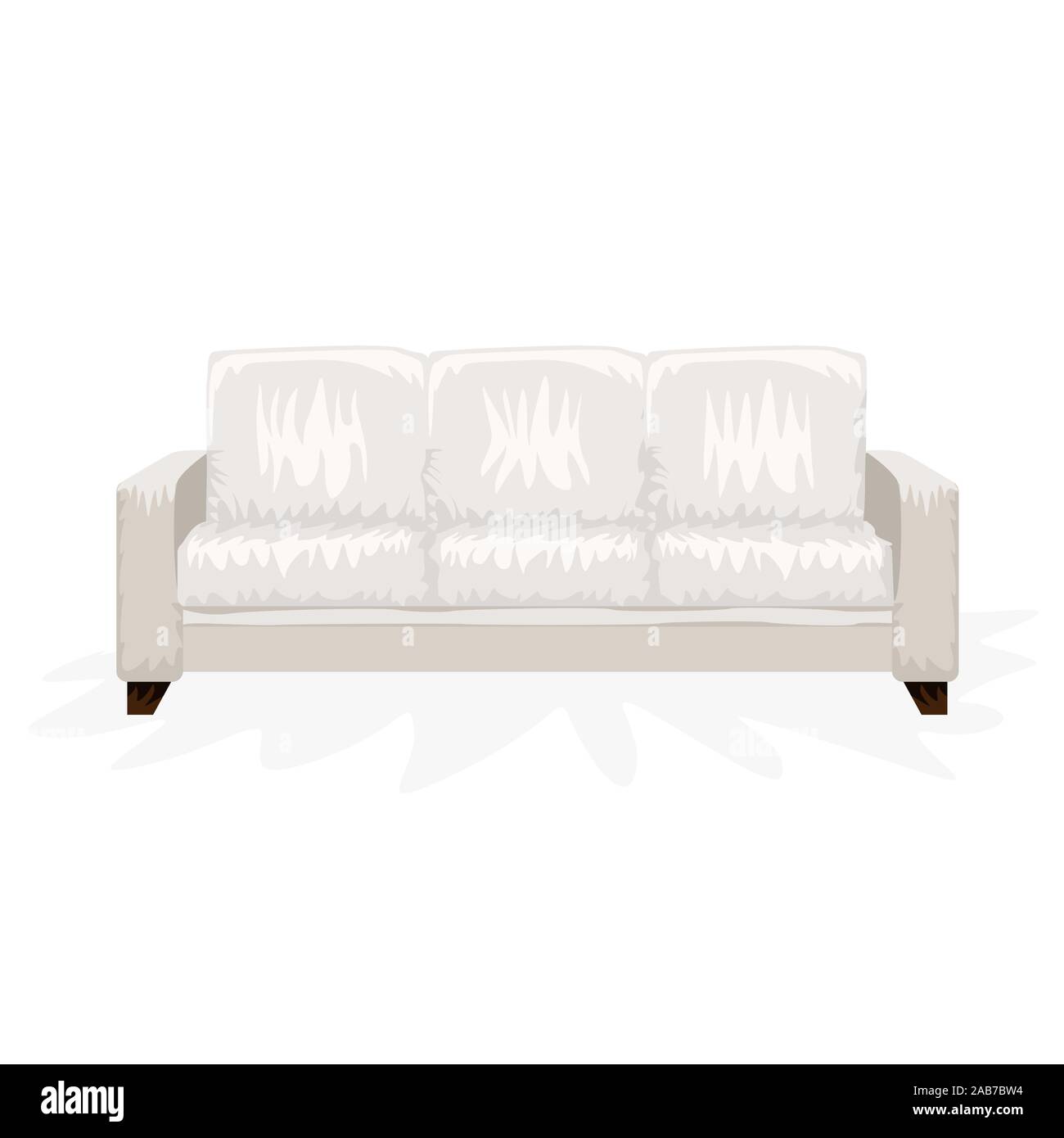 Sofa with hand drawn cartoon style for your design. Vector illustration ...