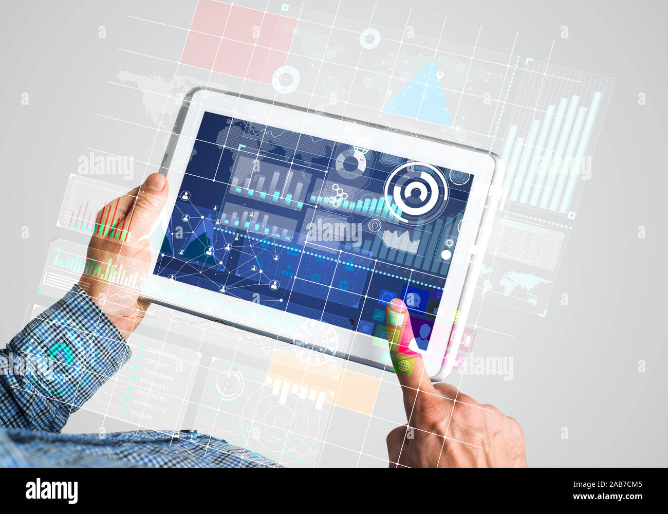 Concept of global connection and interaction interface on notebook ...