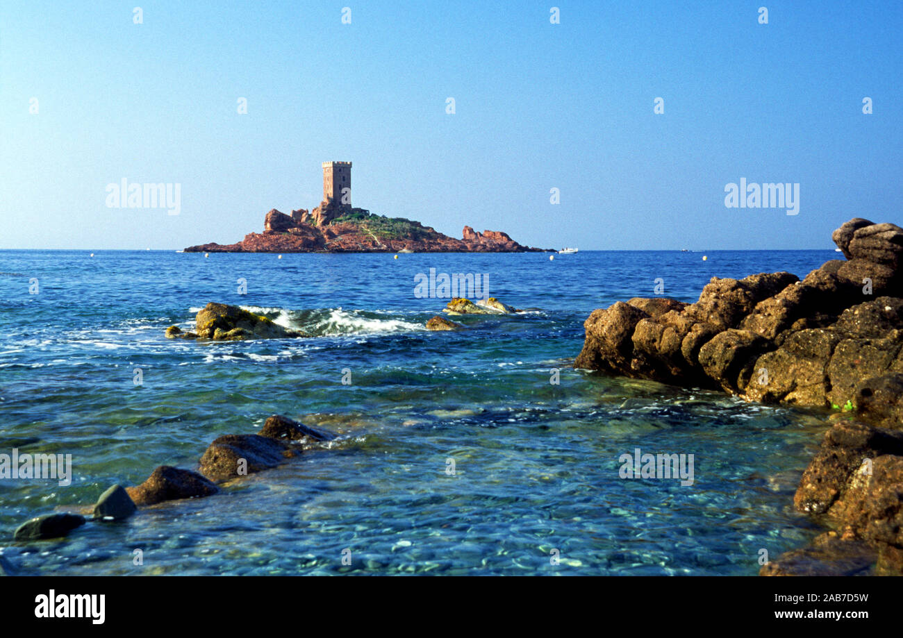 Ile d'Or island Esterel French riviera Var France Côte d'Azur Stock ...