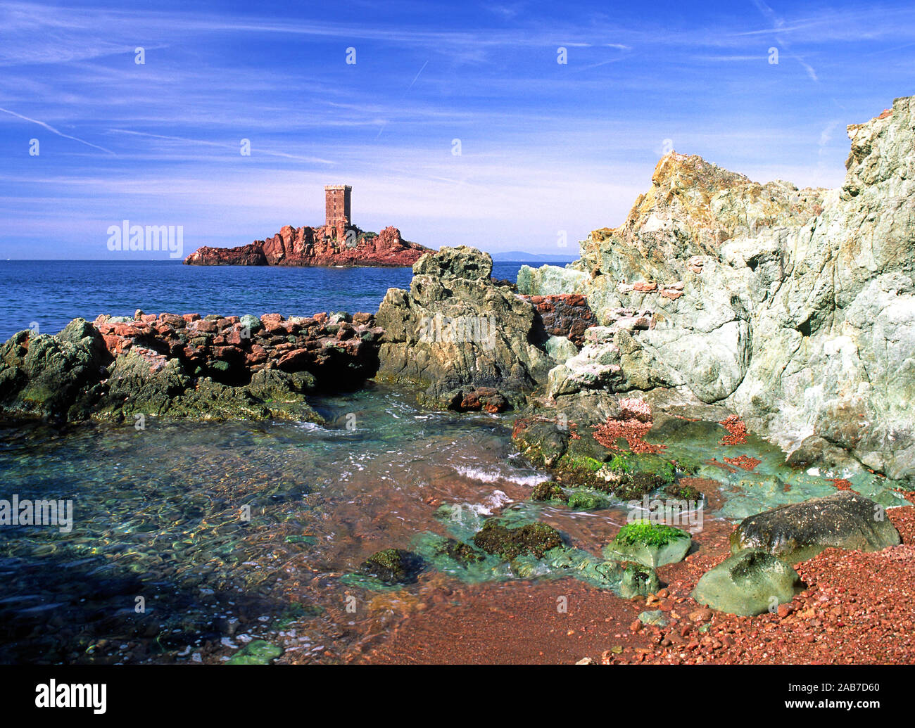 Ile d'Or island Esterel French riviera Var France Côte d'Azur Stock ...