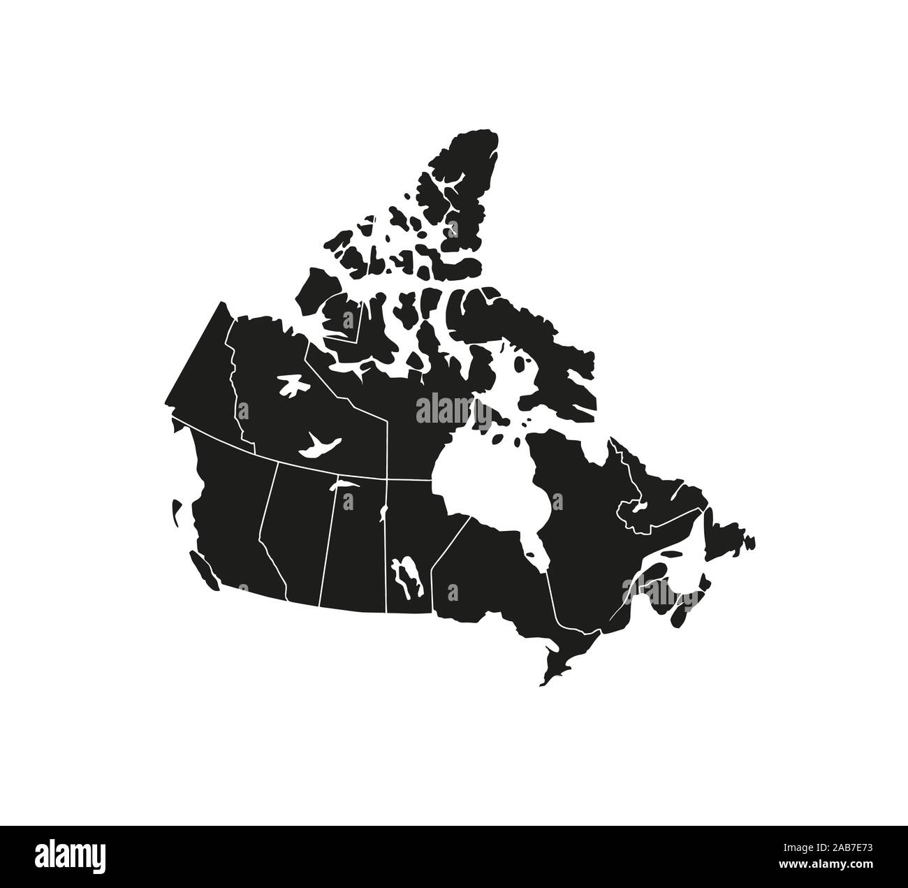Canada Map, states border map. Vector illustration Stock Vector Image ...