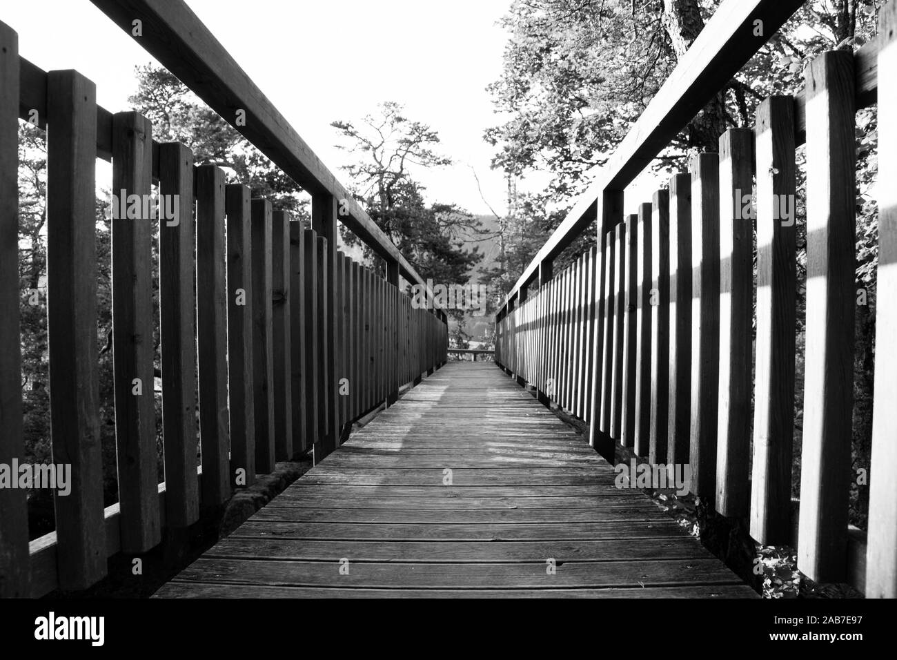 White wooden railing Black and White Stock Photos & Images - Alamy