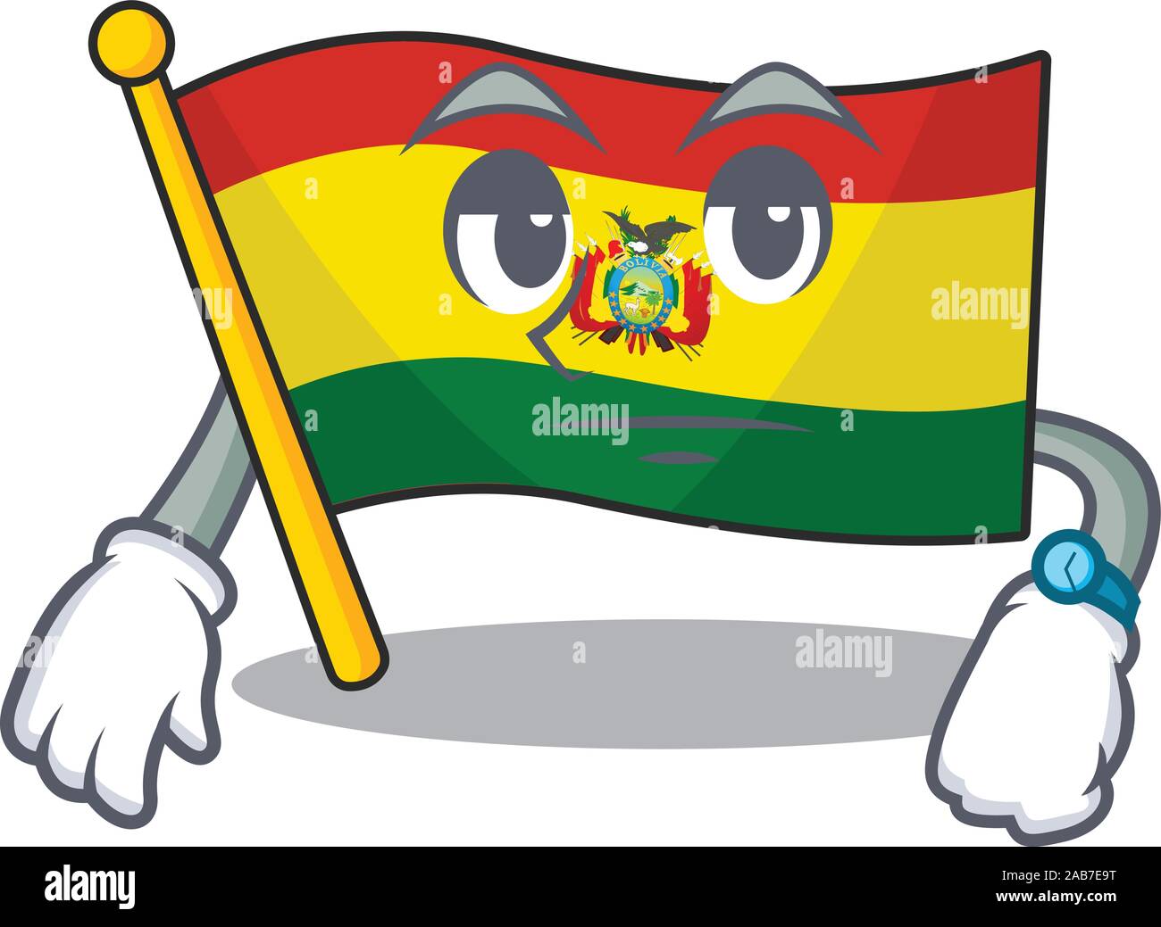 Waiting flag guatermala on cartoon character mascot design Stock Vector ...