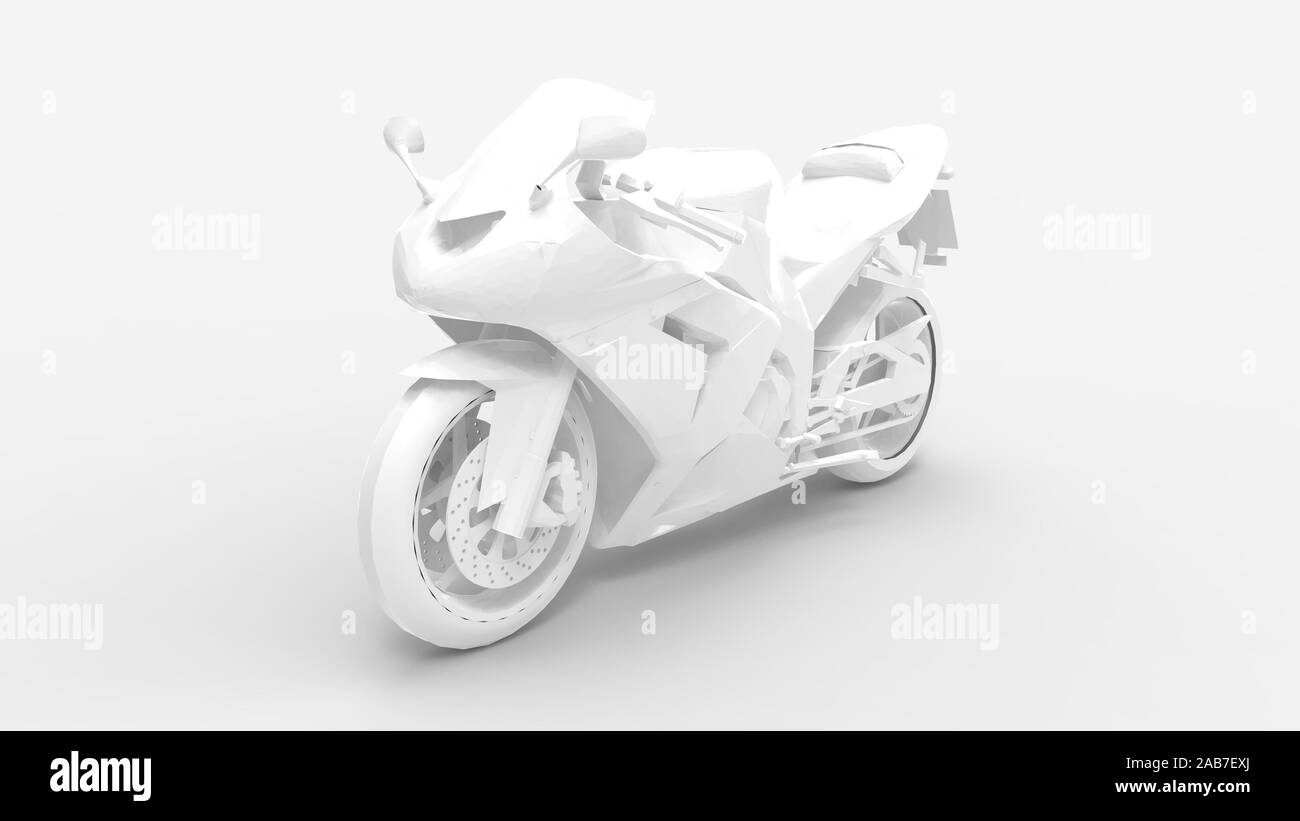 3d rendering of a super sport motorcycle isolated in studio background ...
