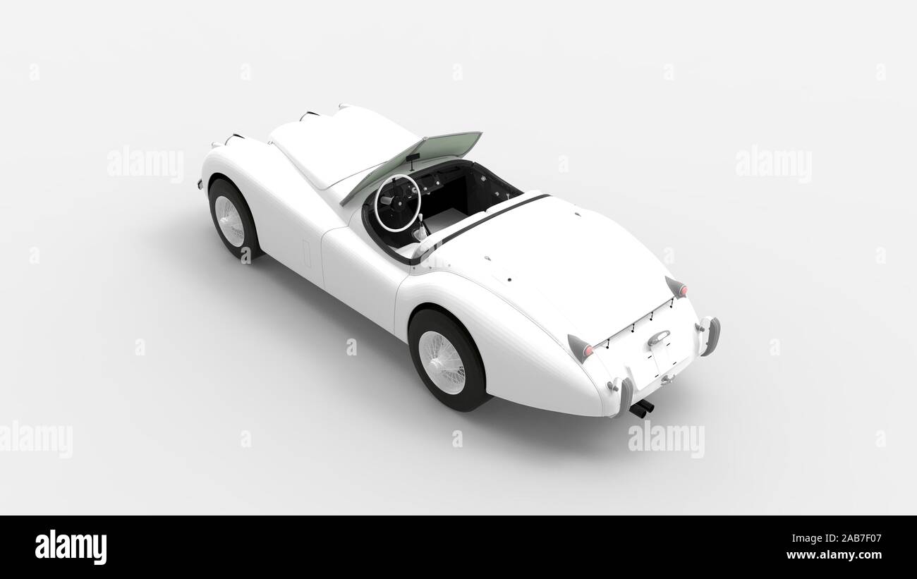 3d rendering of a classic vintage car isolated in studio background ...