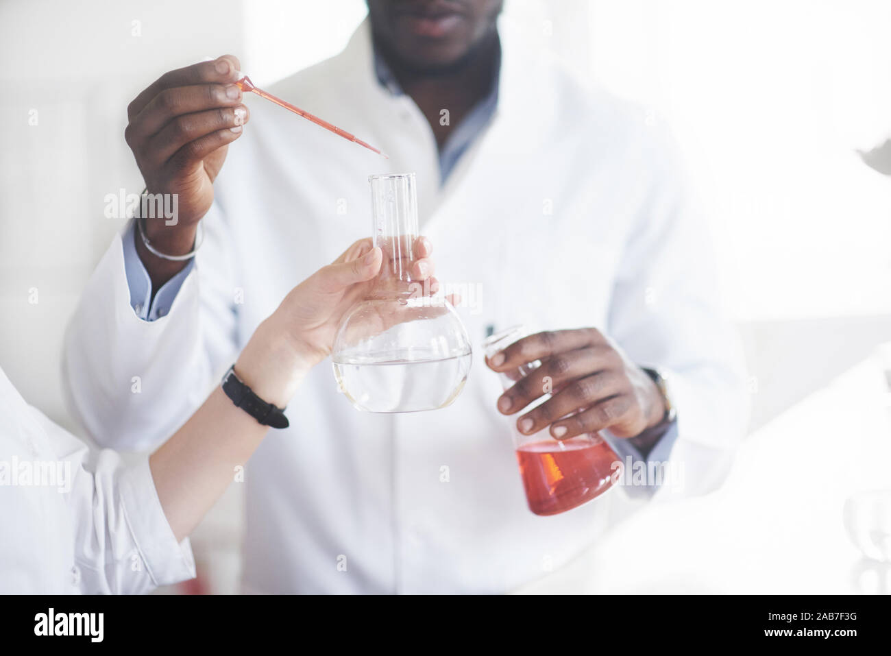 Experiments in the chemical laboratory. An experiment was carried out ...