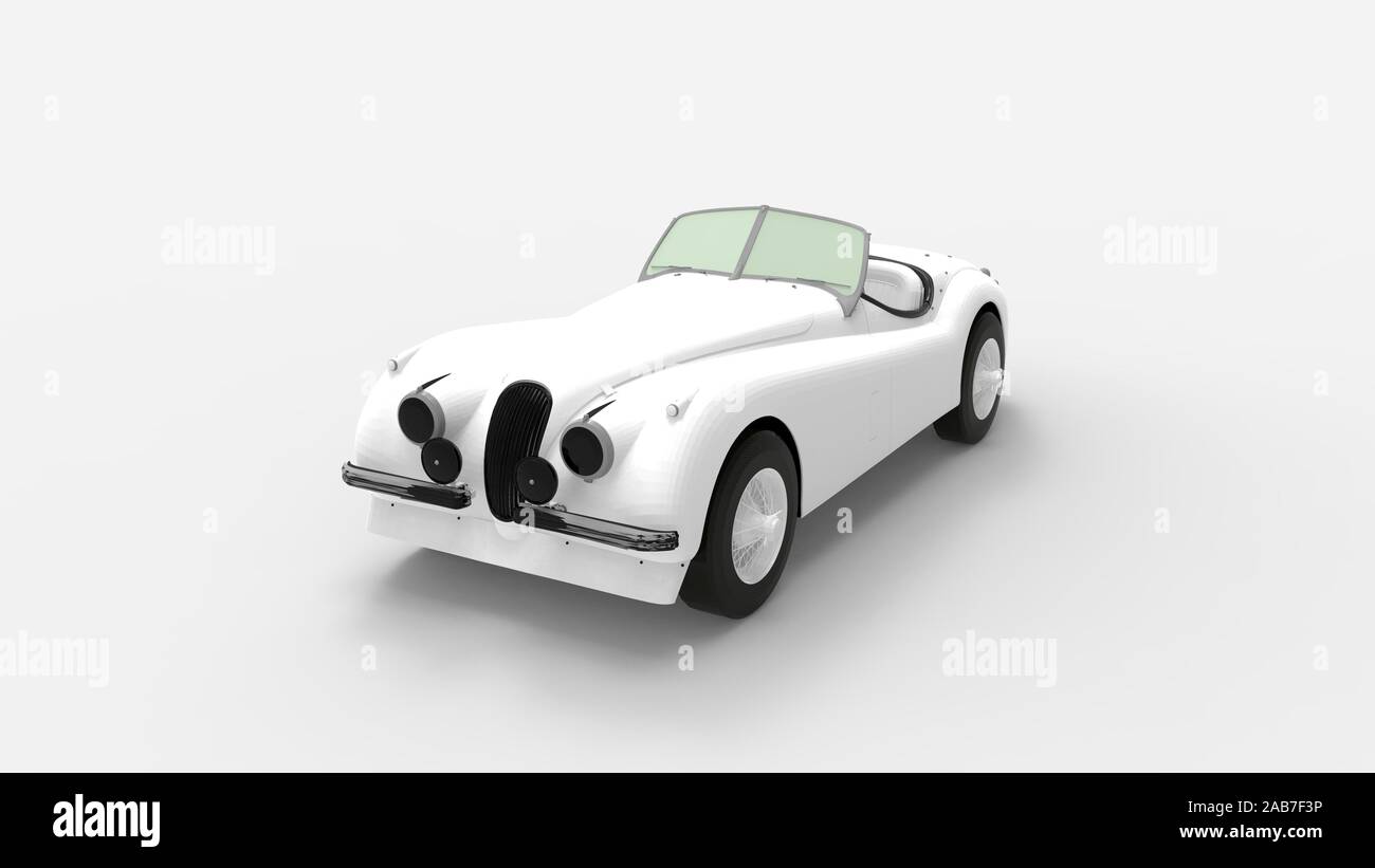 3d rendering of a classic vintage car isolated in studio background ...