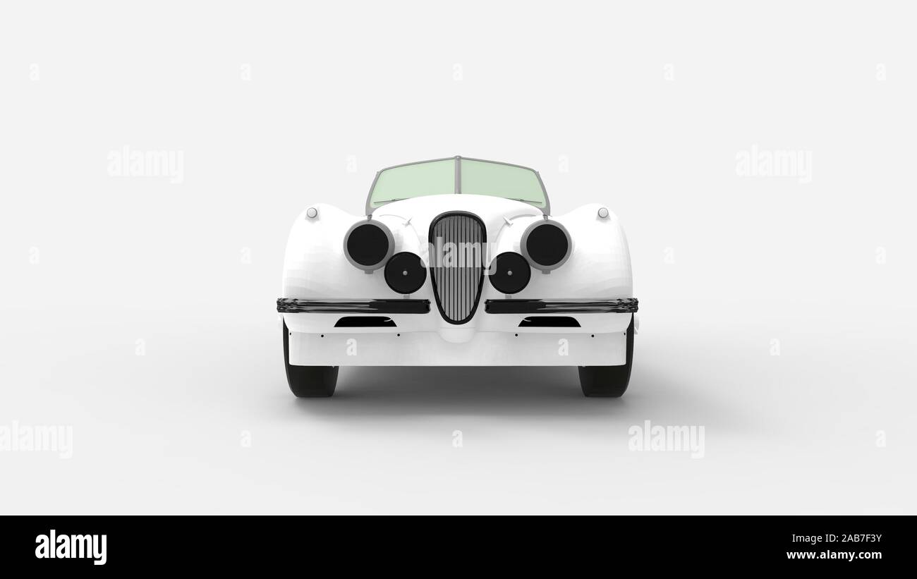 3d rendering of a classic vintage car isolated in studio background ...