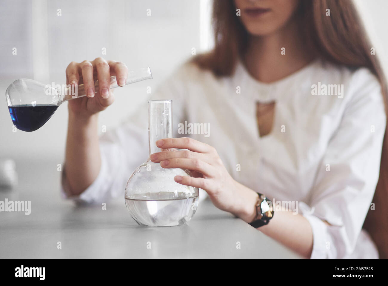 Experiments in the chemical laboratory. An experiment was carried out ...