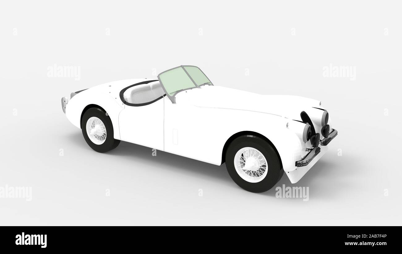 3d rendering of a classic vintage car isolated in studio background ...