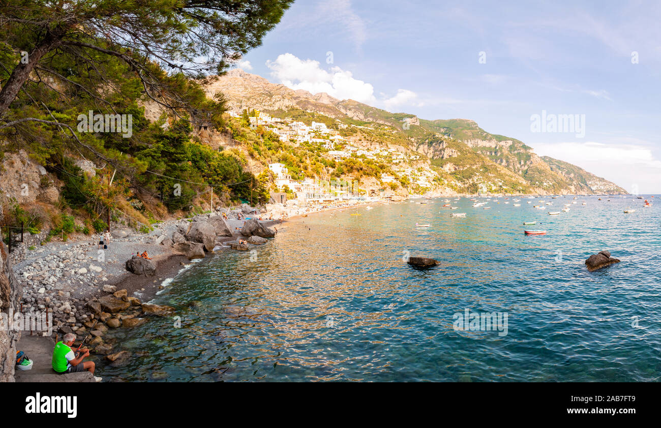 Positano, Italy - September 05, 2019: Panorama of amazing Positano ...