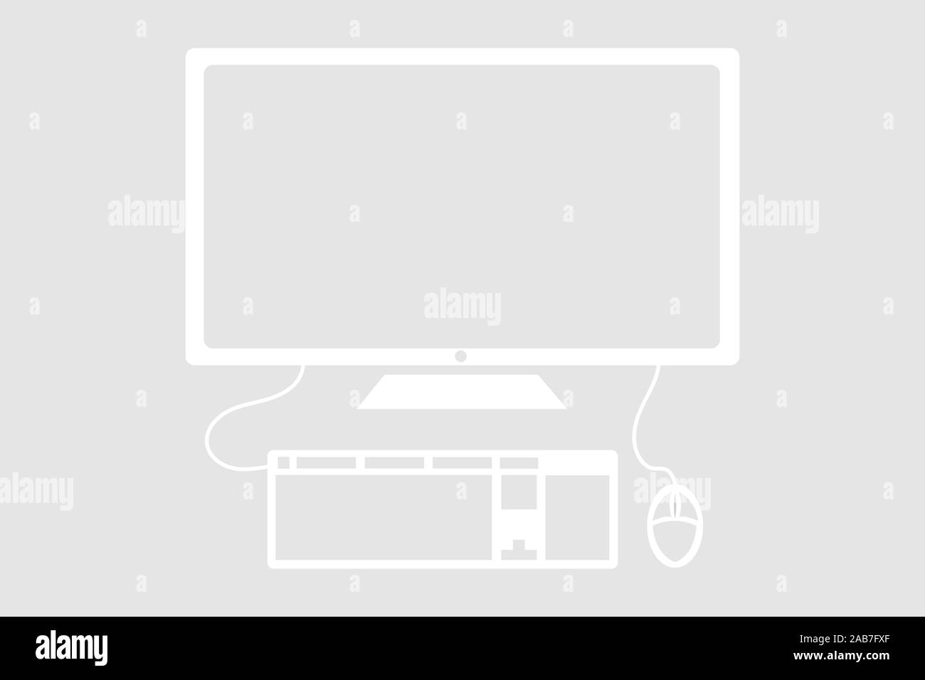 Stylized minimalist illustration of a personal desktop computer. Simple ...